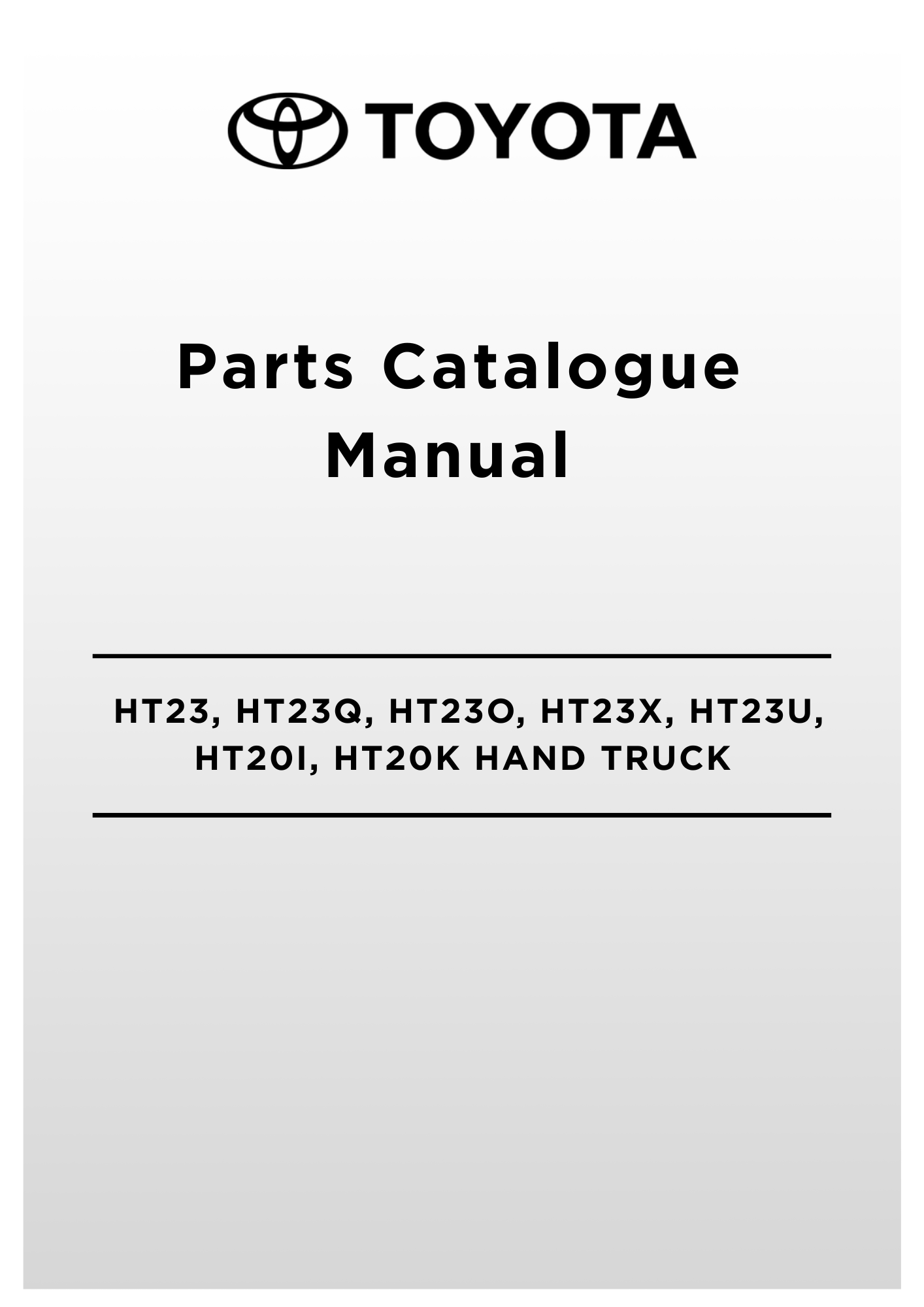 TOYOTA HT23, HT23Q, HT23O, HT23X, HT23U, HT20I, HT20K HAND Truck Parts ...