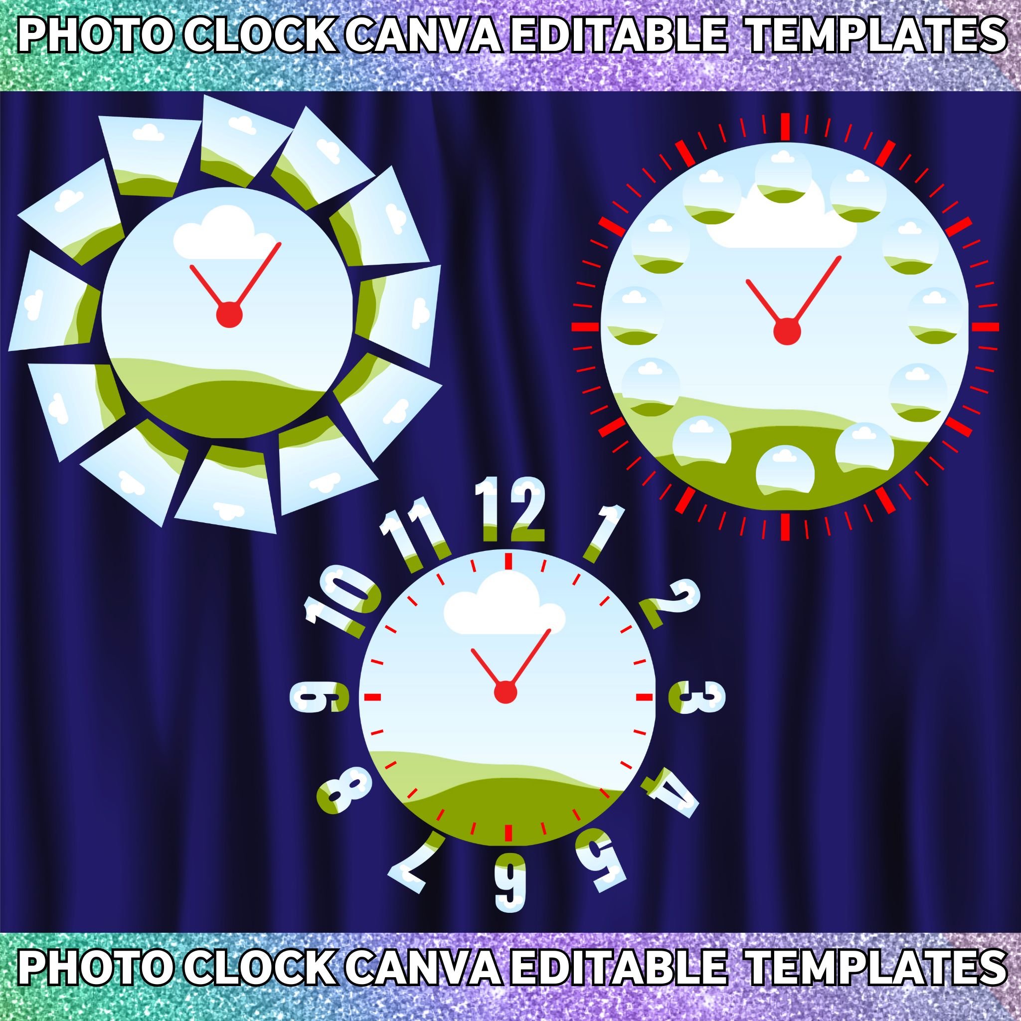 Photo Clock Canva Editable Templates - Payhip