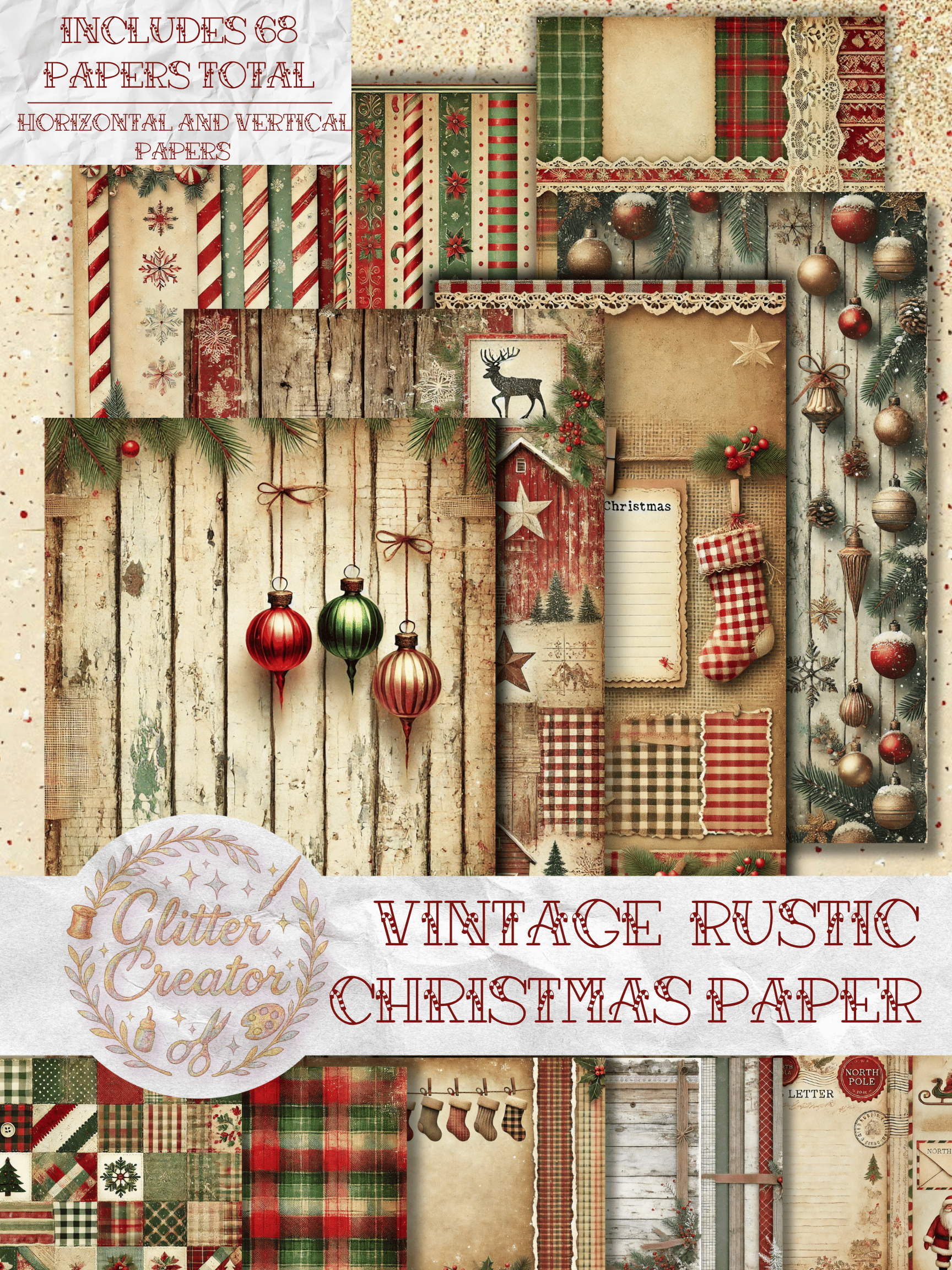 Rustic Christmas Digital Paper - Payhip