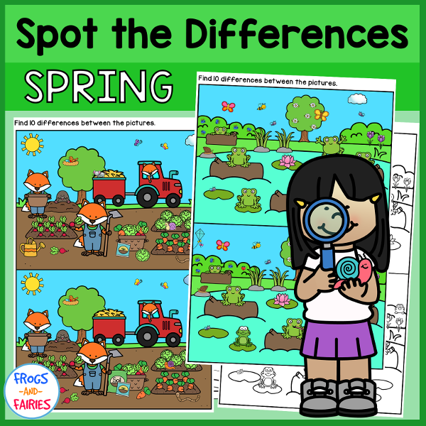 Spring Spot the Difference Puzzles – Critical Thinking & Visual ...