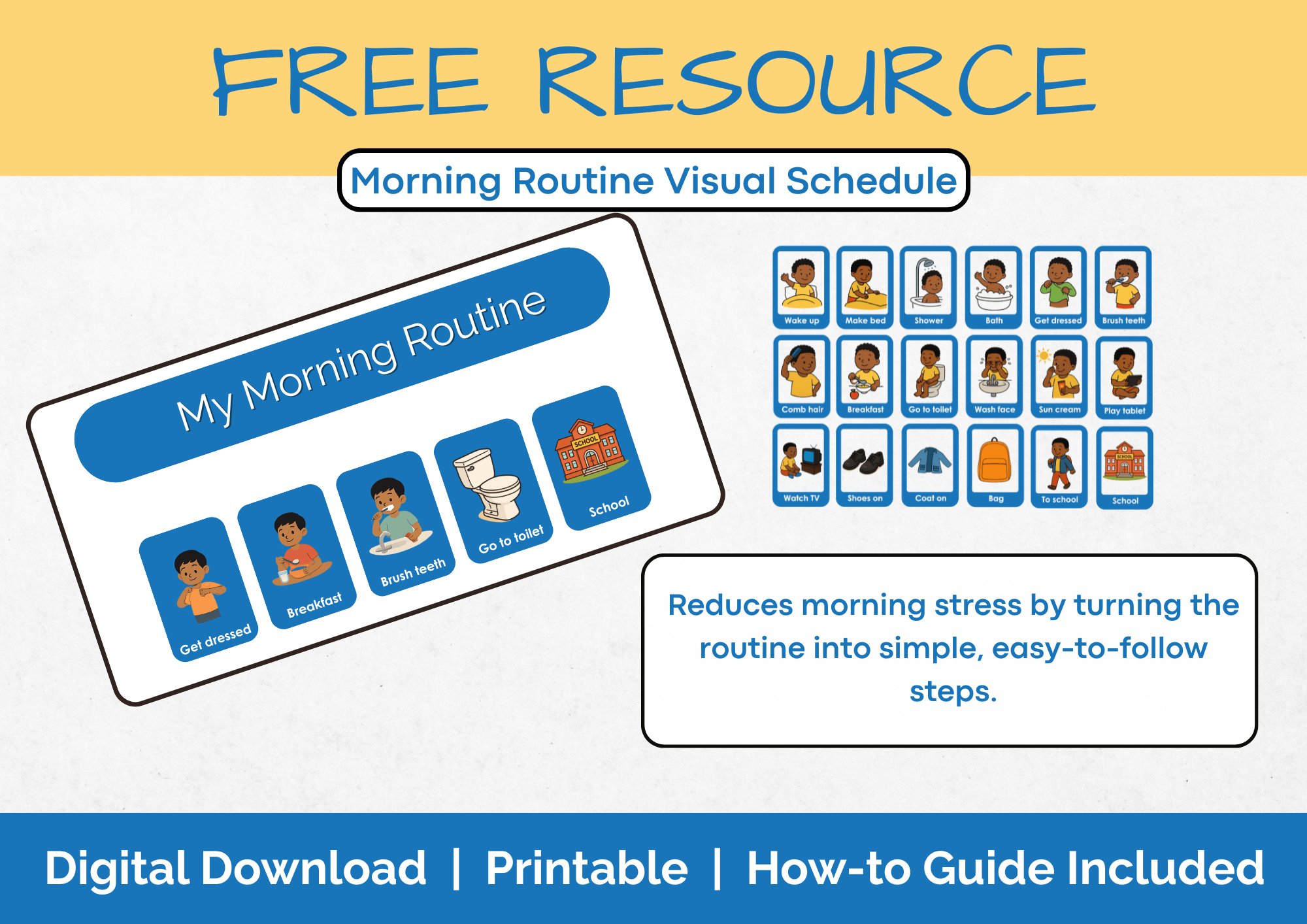 Free! Morning Routine Visual Schedule (Printable Pack) - Payhip