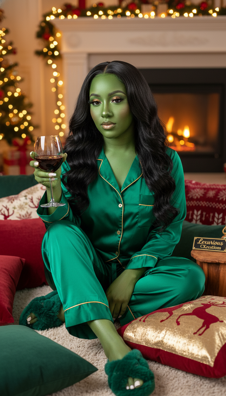 Glam Inspired Prompts Pack — Luxe Cinematic Holiday Baddie Edition 10 Pk 🎄💚 - Payhip