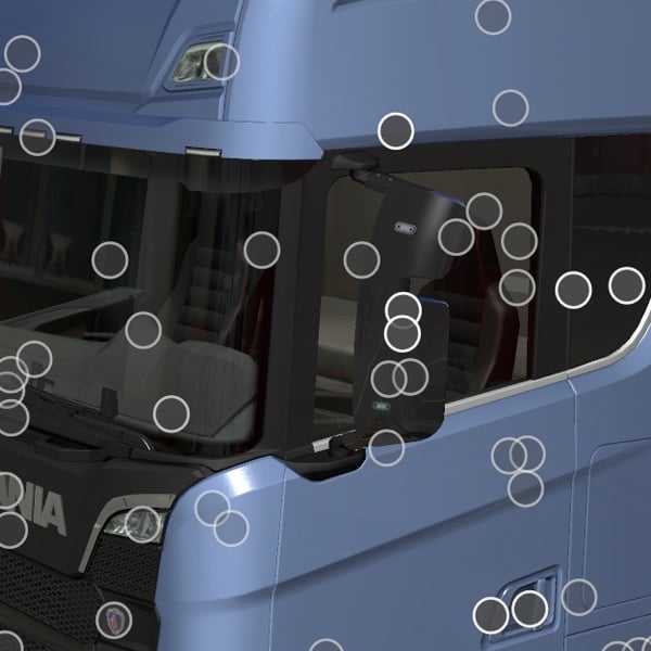 New Scania NG painted mirror guard with slots and painted headlights ...