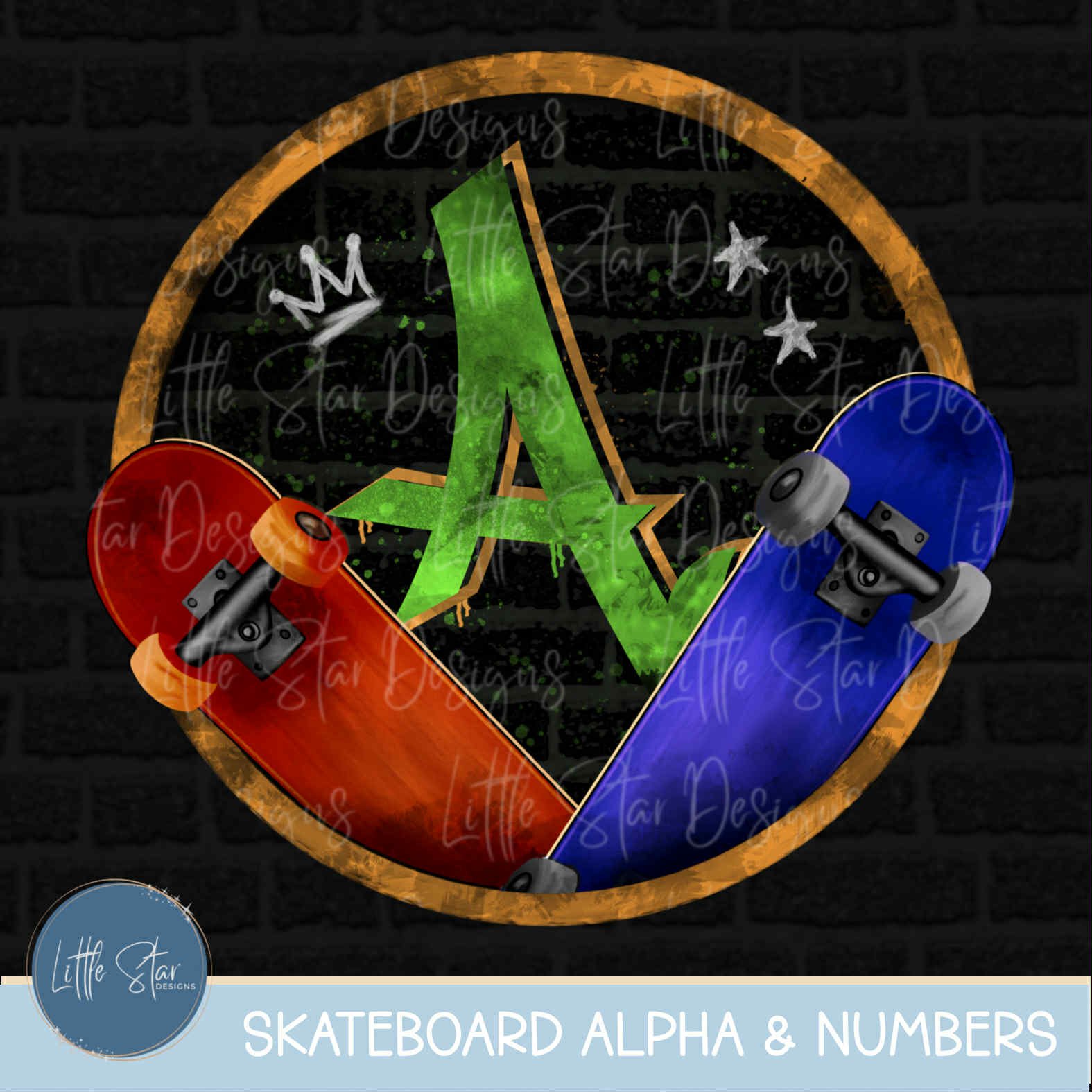 Skateboard Alpha & Numbers - Payhip