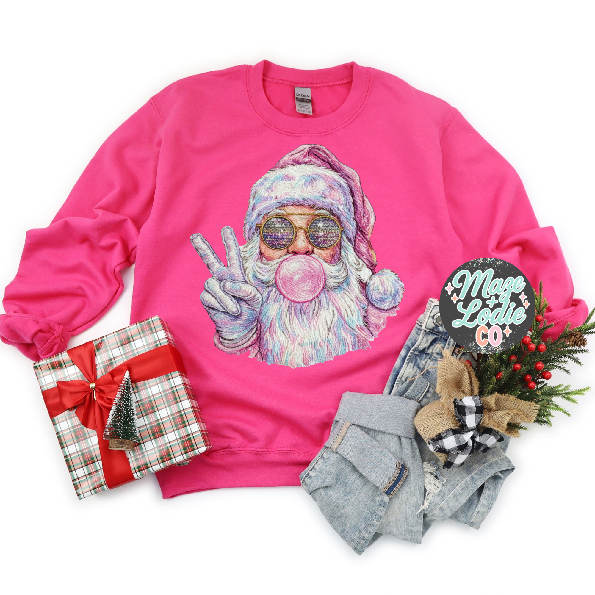 Peace Santa - bright pink - Payhip