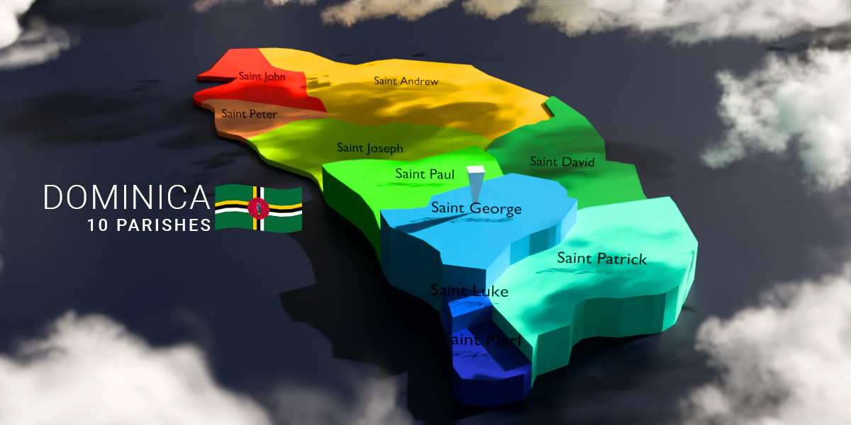 Dominica - 10 Parishes Map (3D Pre-rendered Images) - Payhip