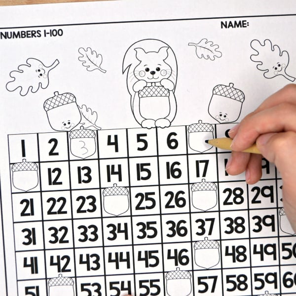 Acorn Hundreds Charts Missing Numbers