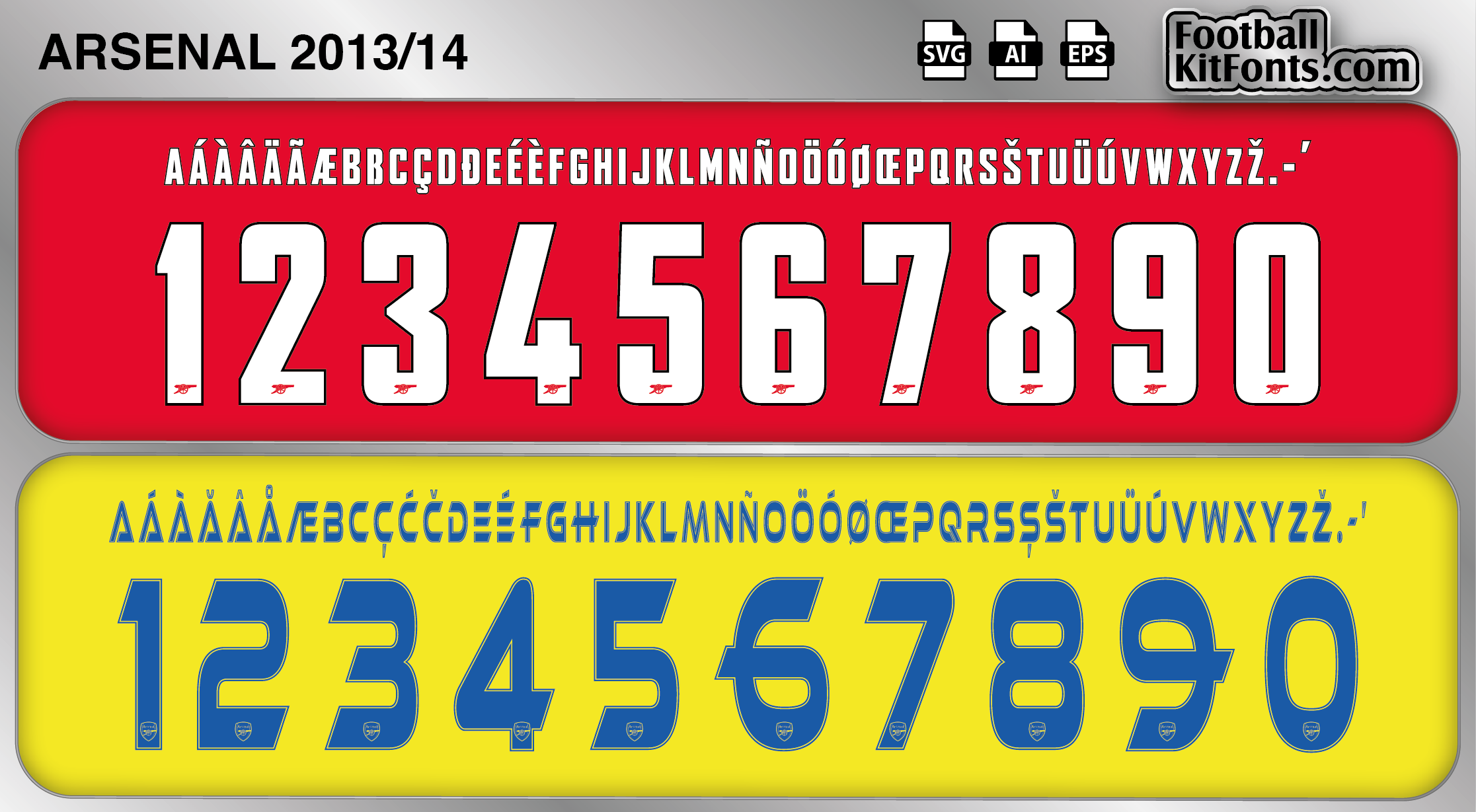Arsenal 2013-14 Vector Font