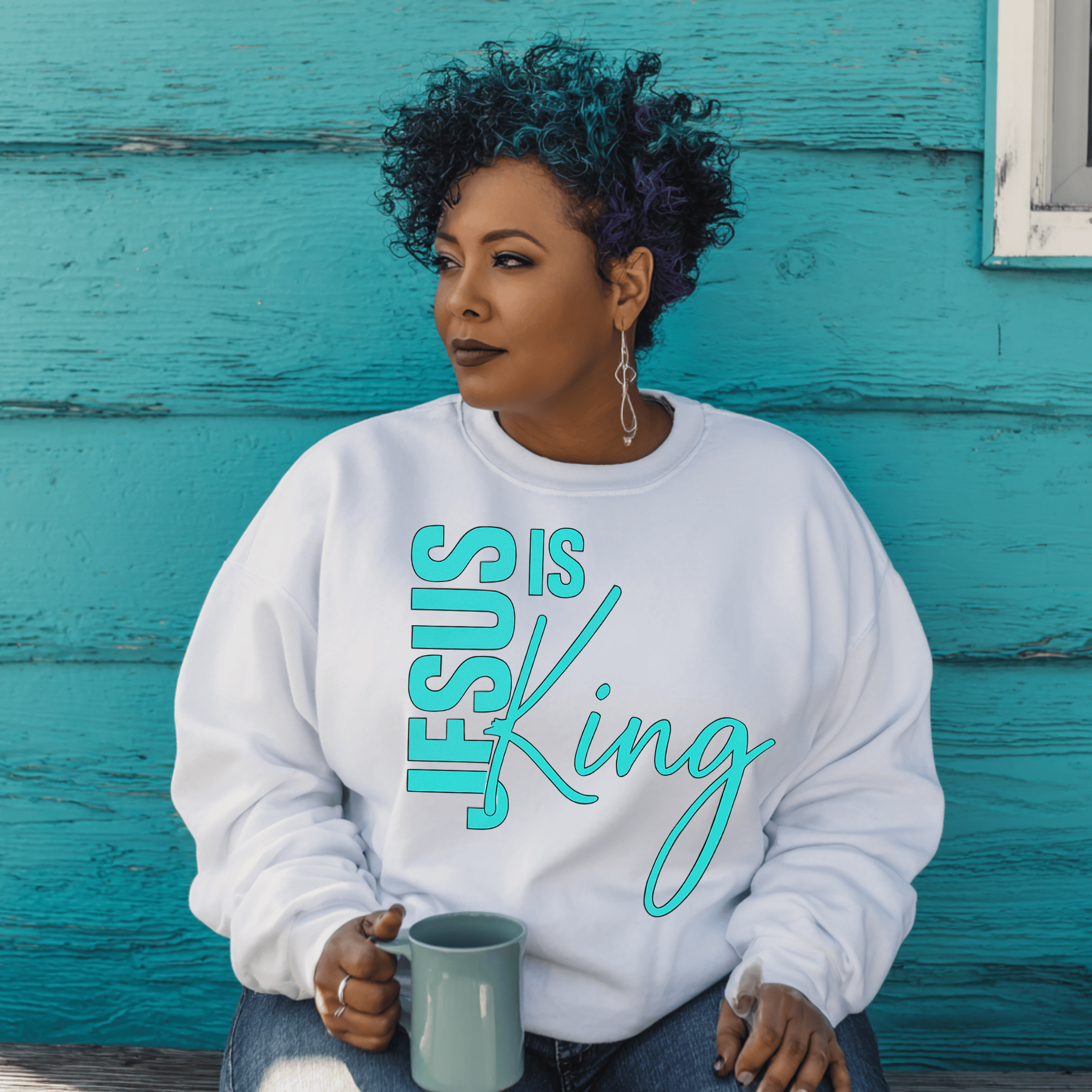 Jesus Is King Turquoise PNG – Christian Sublimation Design - Payhip