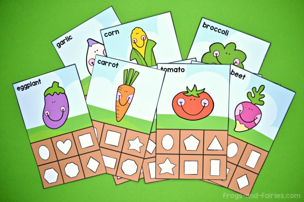 2D Shape Sorting for Kindergarten | Vegetable Shape Recognition Math ...