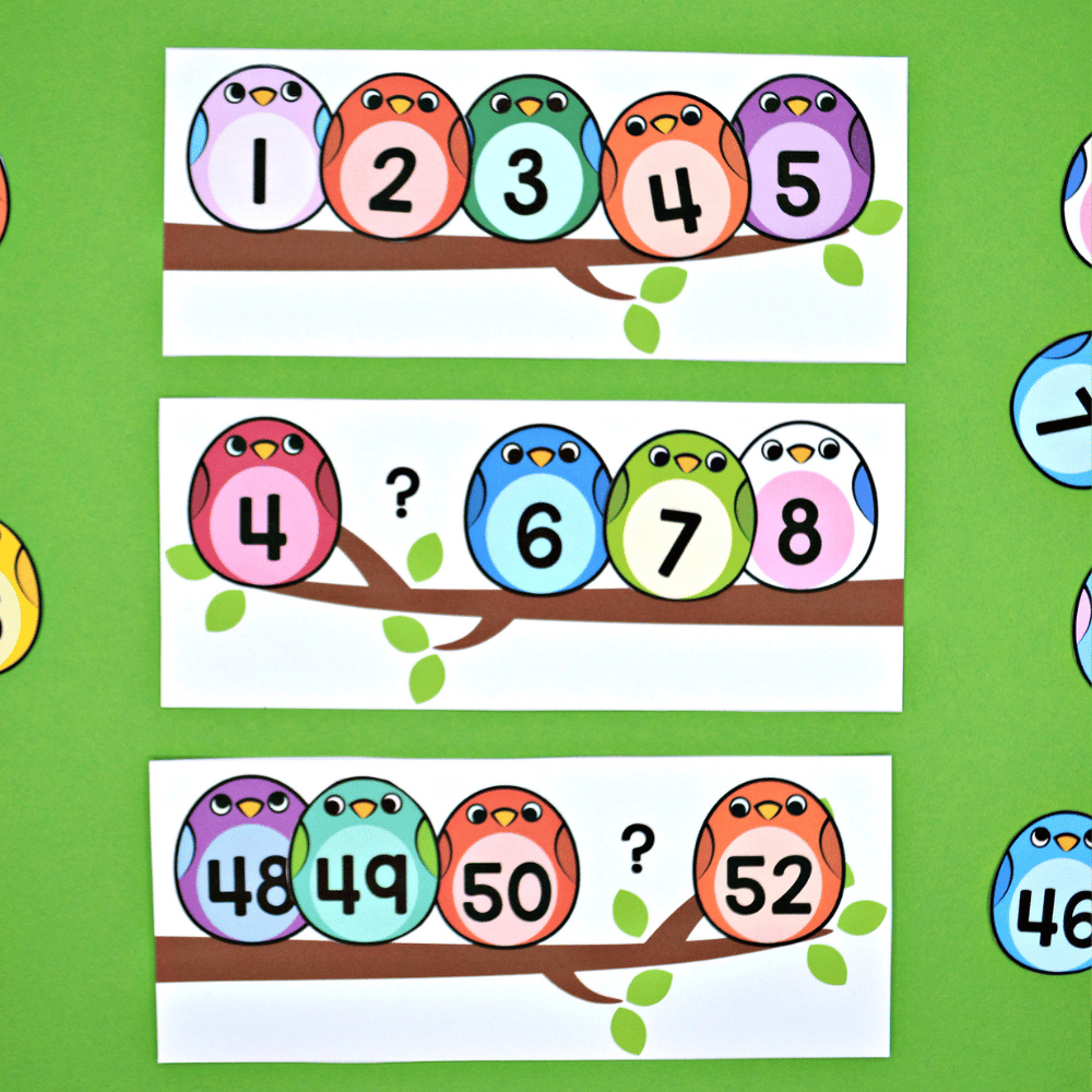 Bird Missing Numbers Activity: Counting & Number Sequences 1-100