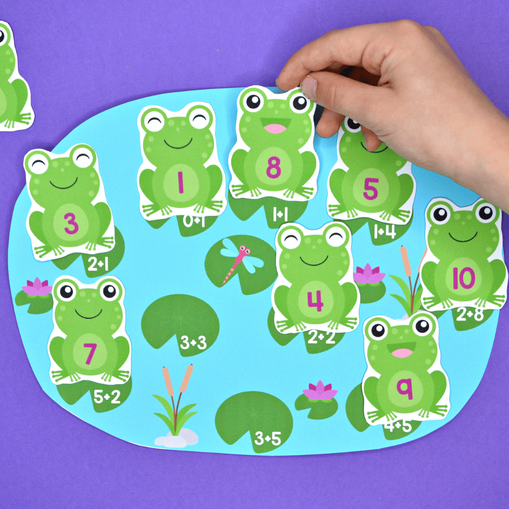 Frogs in the Pond Math Game: Addition and Subtraction Within 20