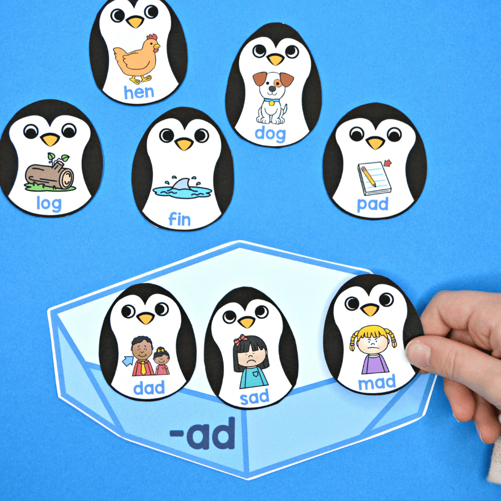 Penguin CVC Word Family Sort