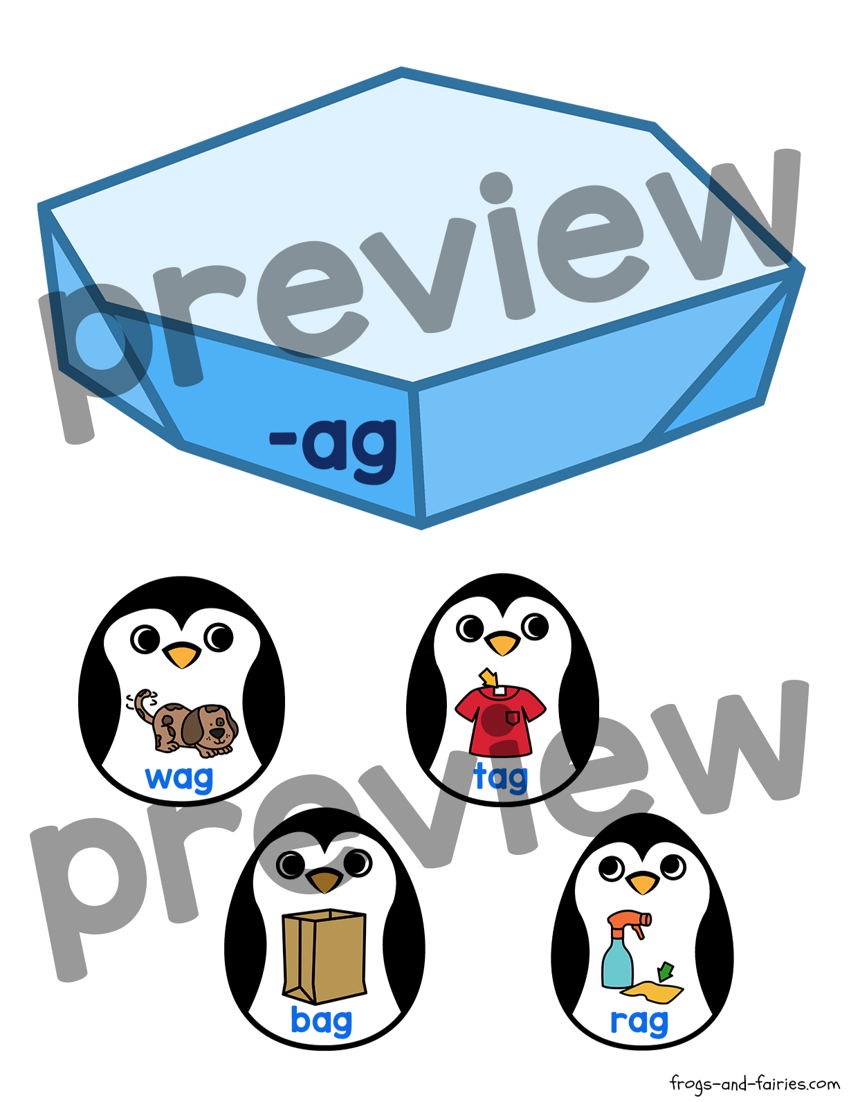 Penguin CVC Word Family Sort