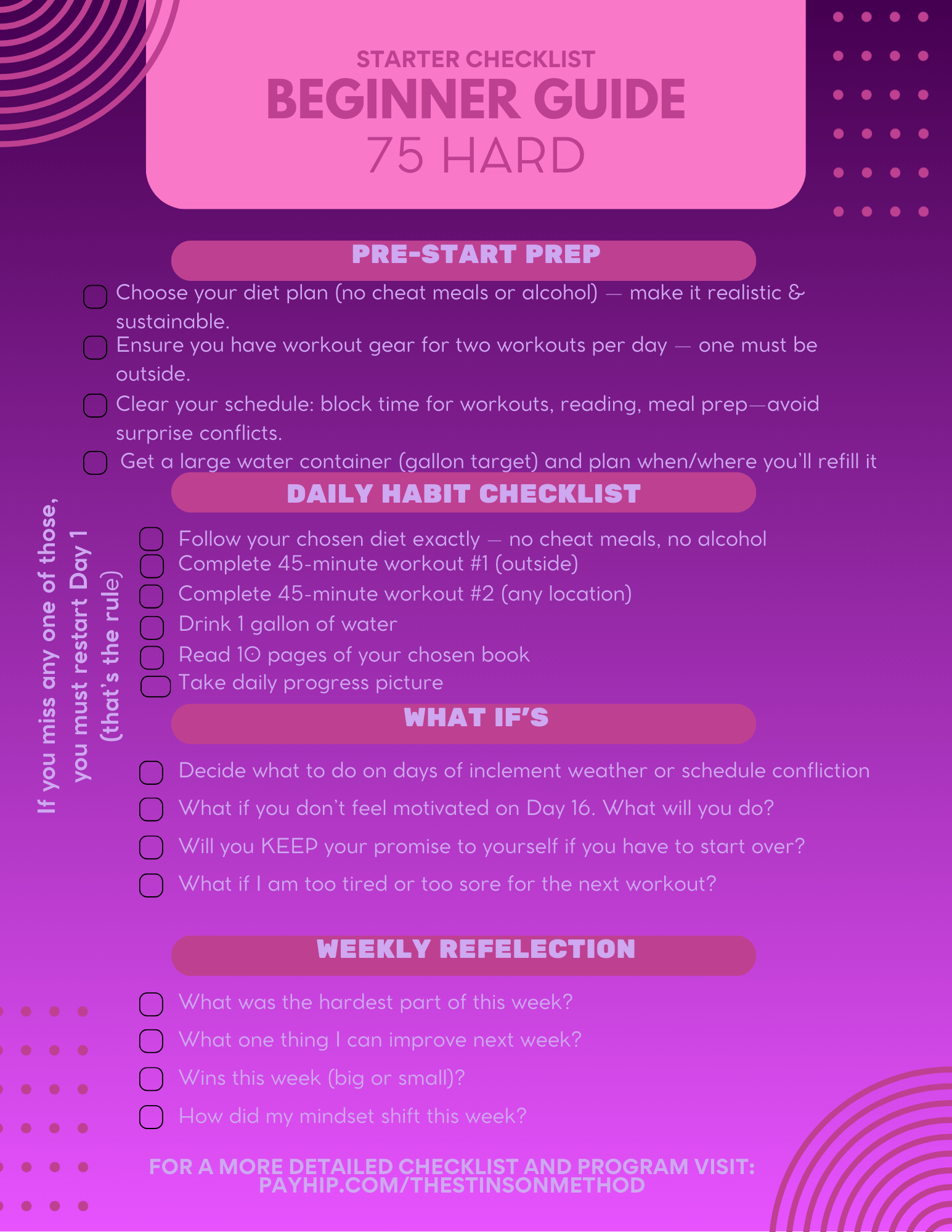 Free 75 Hard Checklist - Payhip
