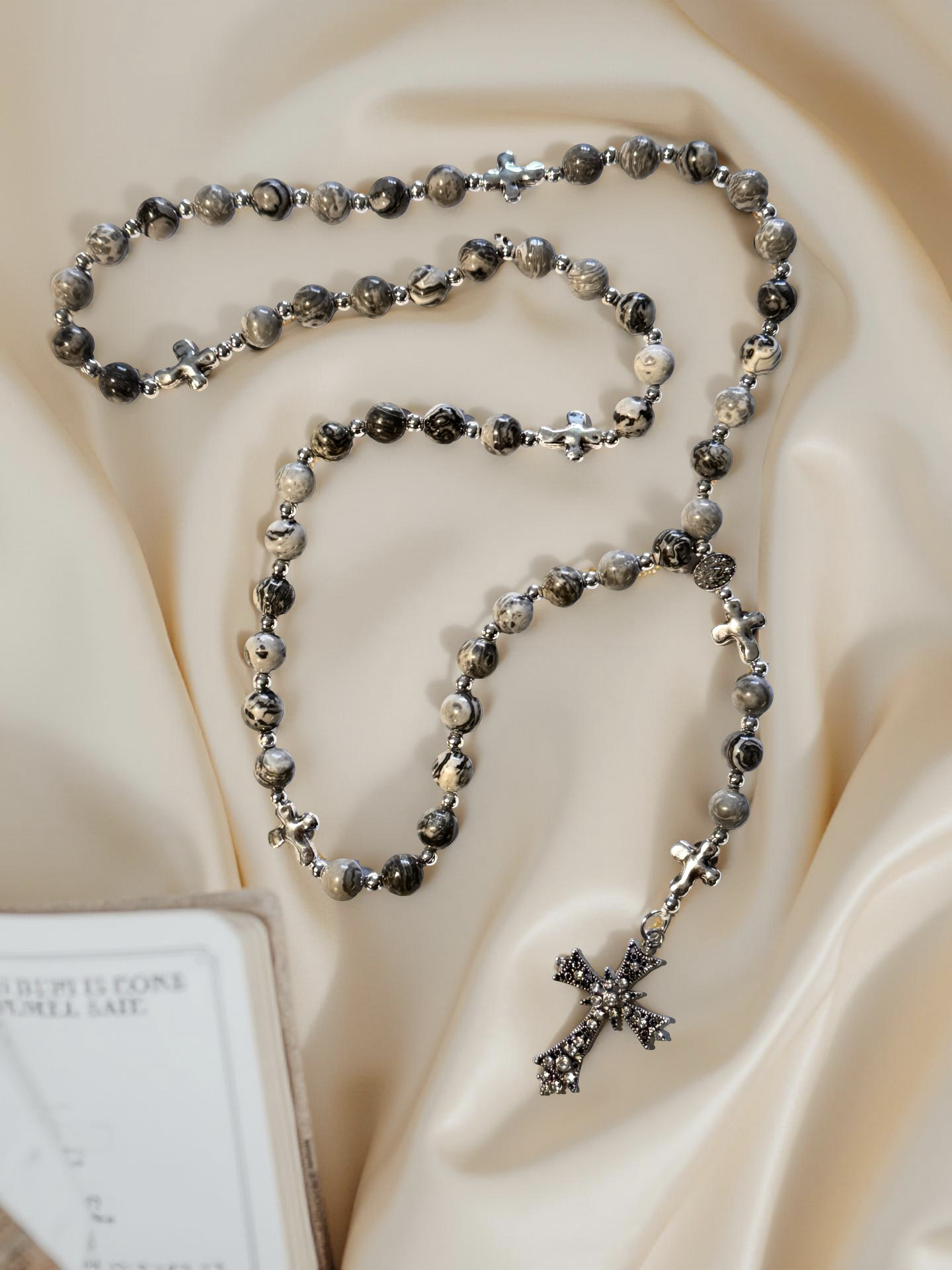 Men's Picasso Jasper Rosary | Premium Natural Stone Catholic Prayer ...