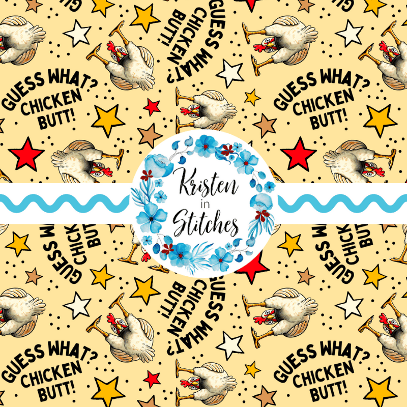 Guess What? Chicken Butt! Sarcastic Seamless Pattern Yellow - Payhip