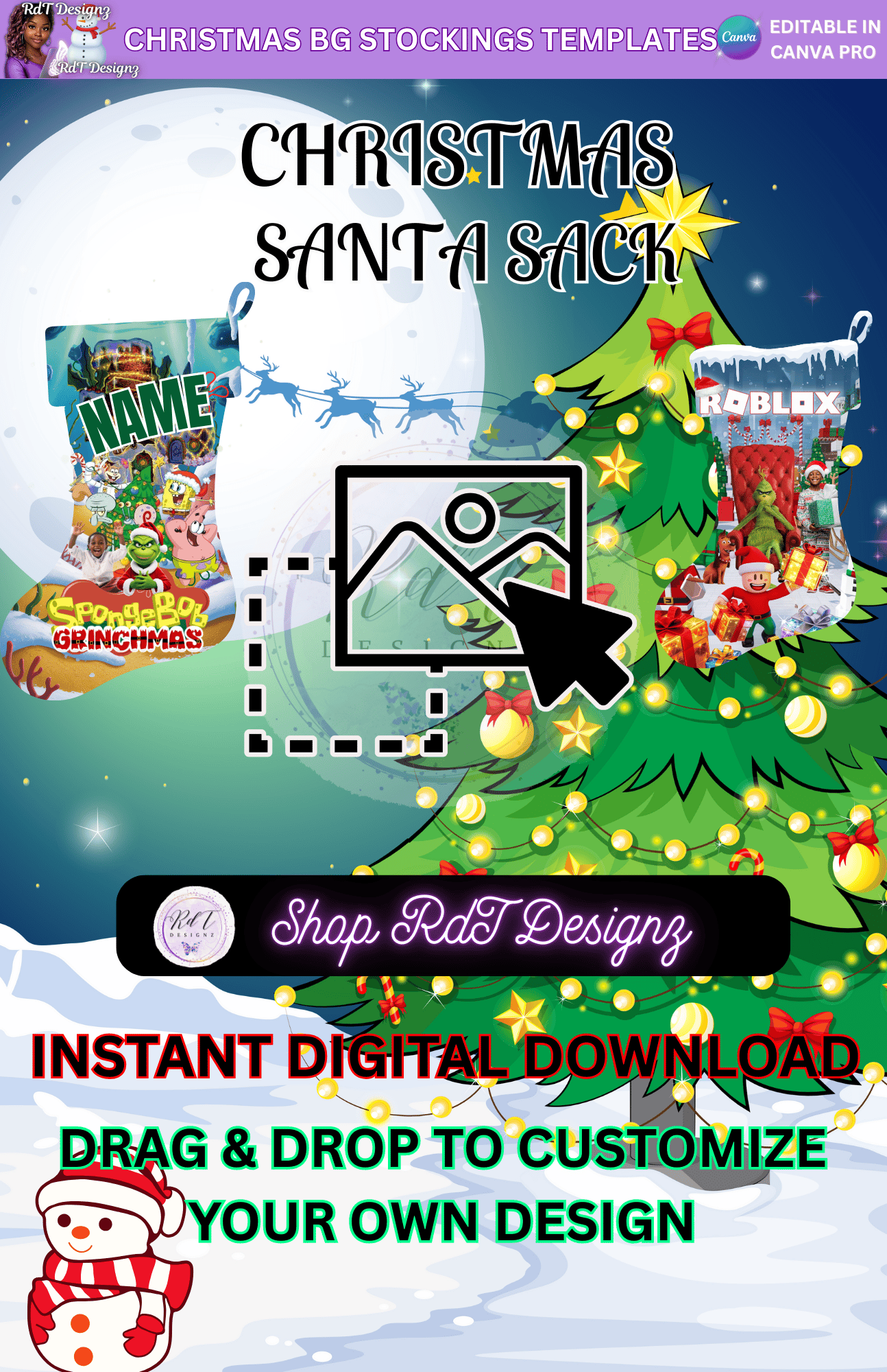 Christmas Stocking Bundle - Sponge Bob, Roblox, Coco Melon & Baby Shark ...