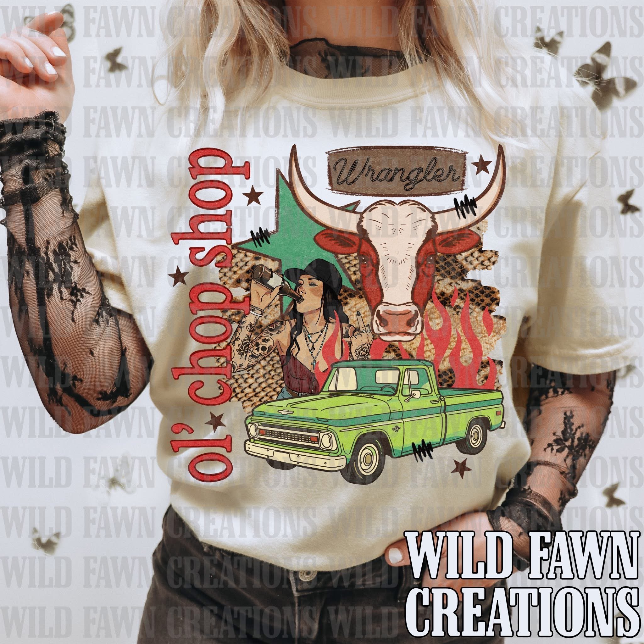 Ol Chop Shop Tee | Western Yallternative Graphic Shirt - Payhip