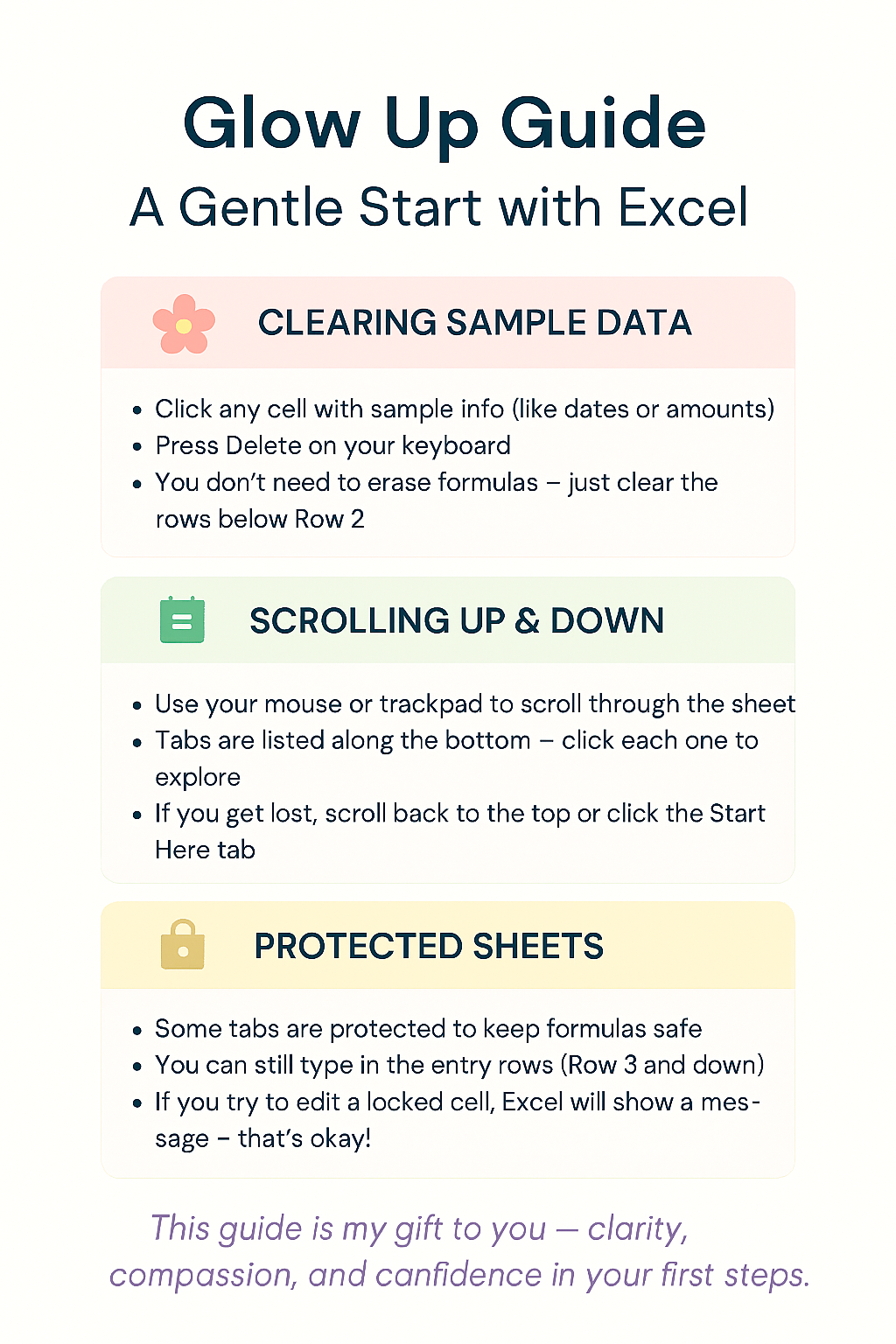 🌸The Finance Glow-Up PDF. Guide: A Gentle Start with Excel - Payhip