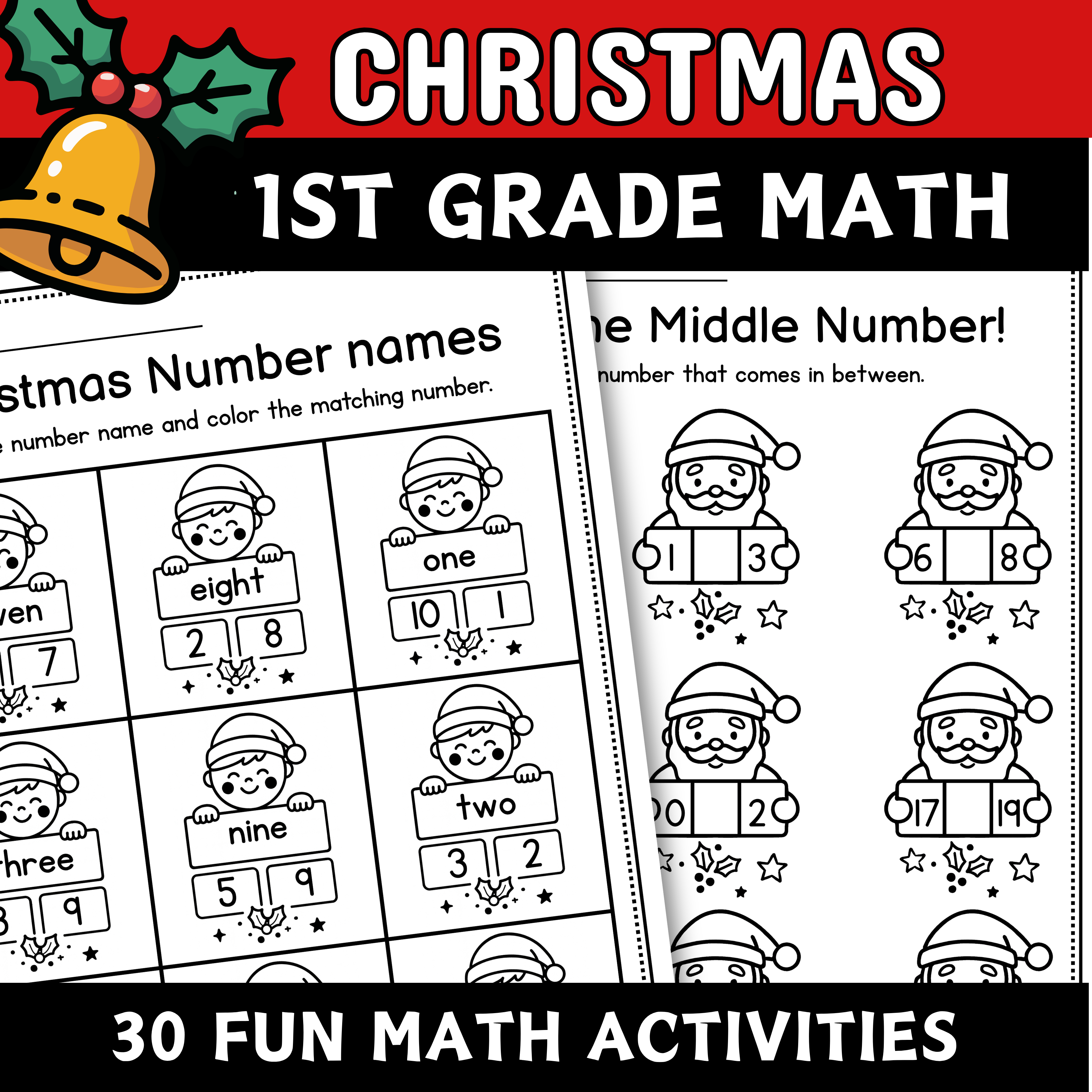 Christmas Math Activities for 1st Grade – Printables Bundle - Payhip