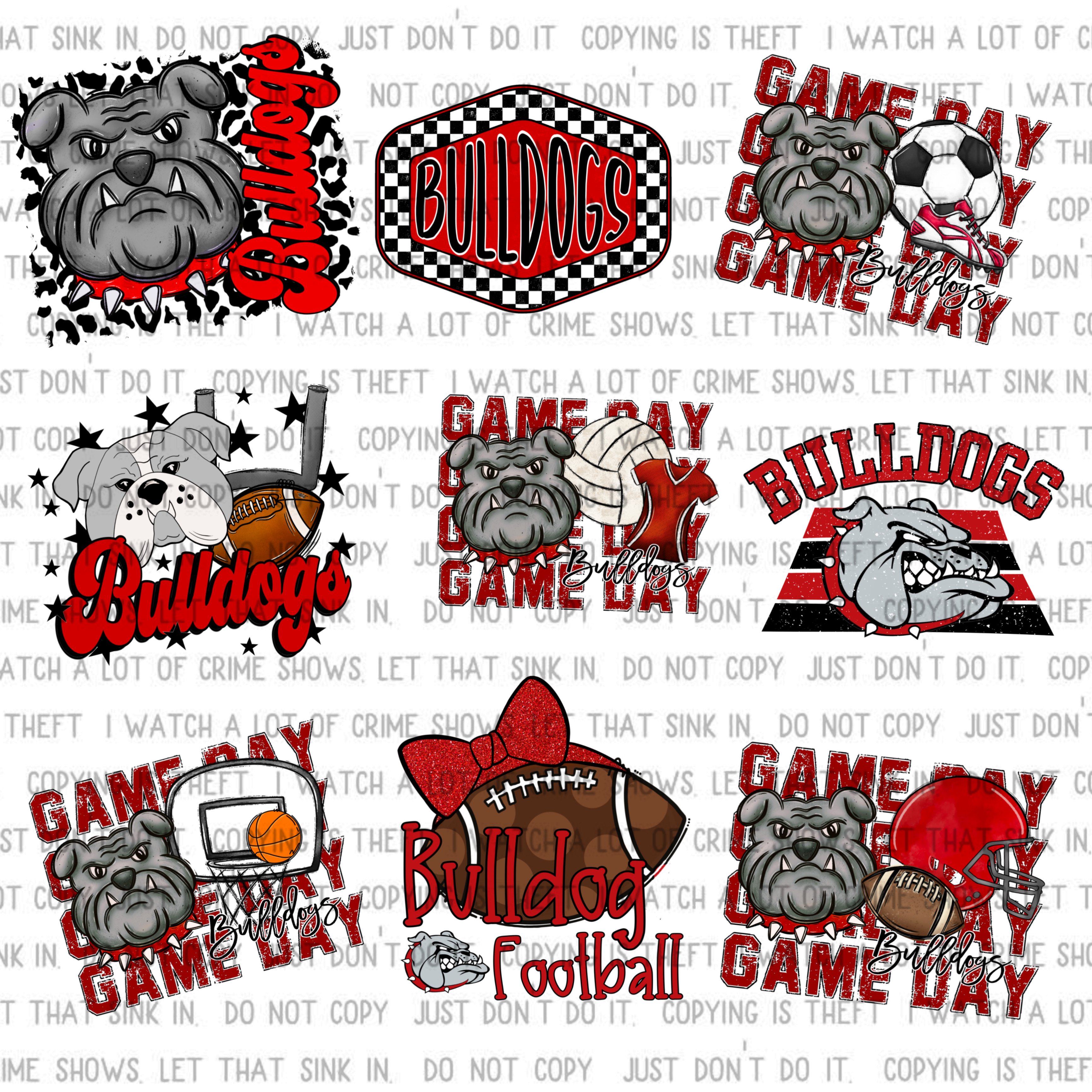 Bulldog bundle- black and red(24 files) - Payhip