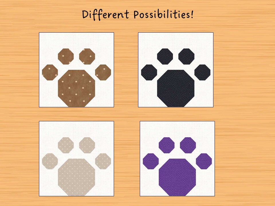 Paw Print Quilt Block Pattern