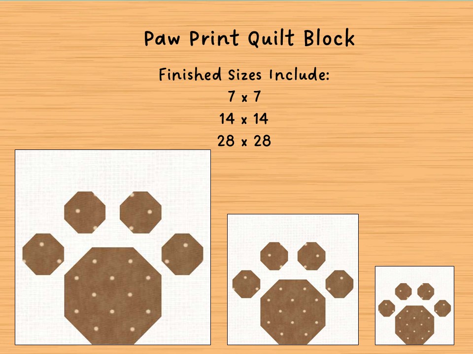 Paw Print Quilt Block Pattern