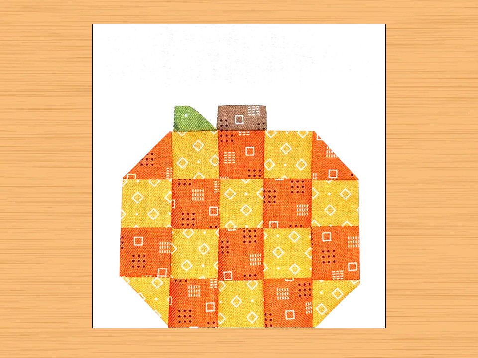 Patchwork Pumpkin Quilt Block Pattern