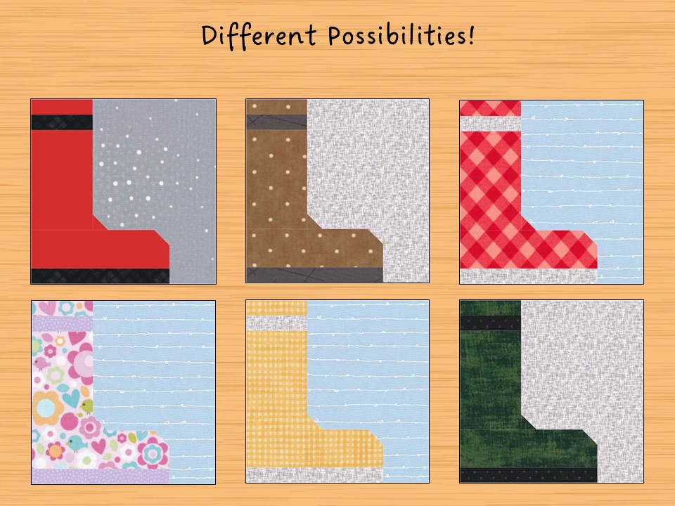 Rain Boot Quilt Block Pattern
