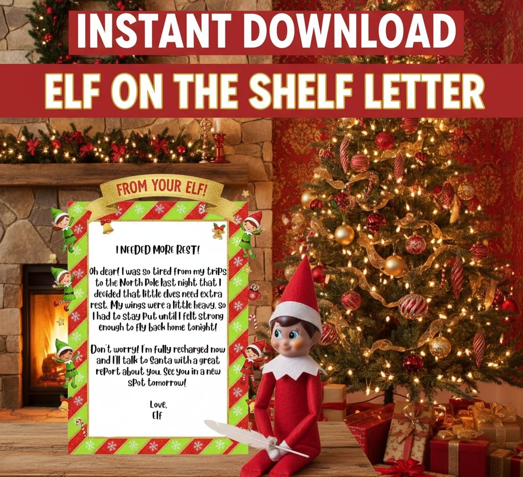 Elf-on-the-Shelf Forgot to Move? Instant Printable Emergency Letter ...