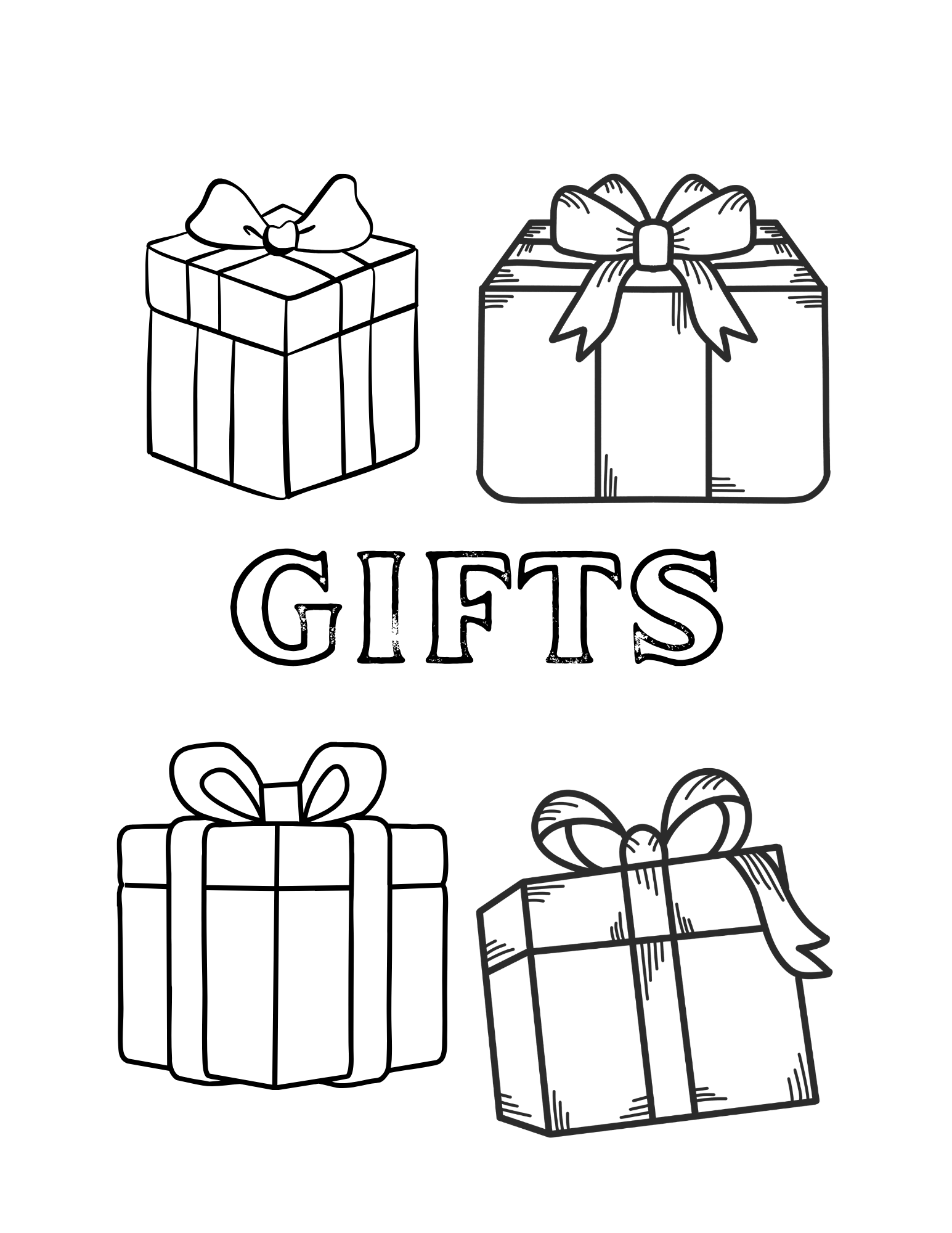 Christmas Gifts Coloring Page | Holiday Printable - Payhip