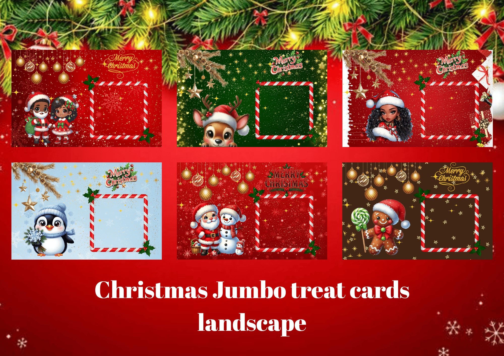 Christmas Jumbo treat cards landscape - Payhip