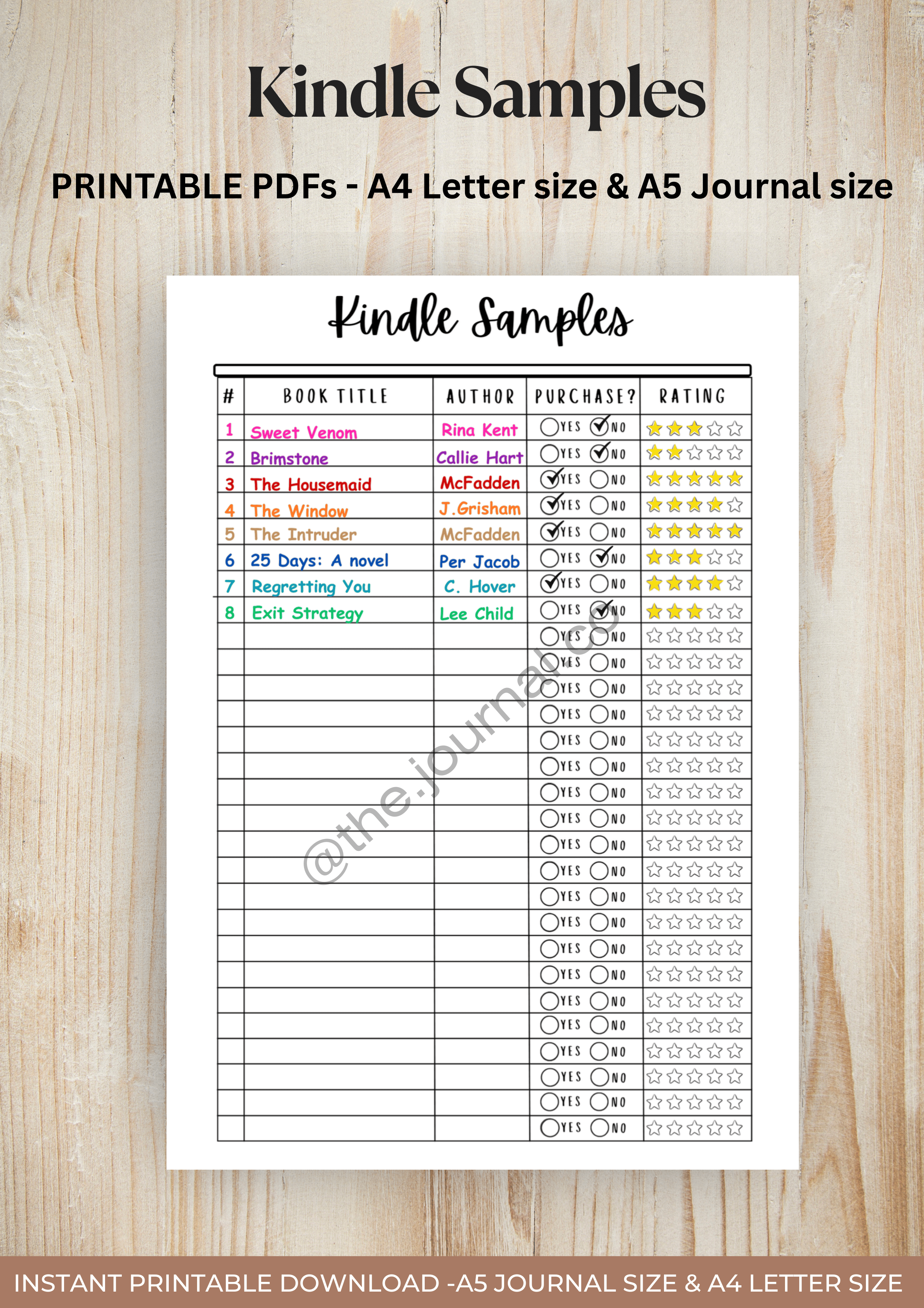 Kindle Samples - A4 Letter Size & A5 Journal Size - Payhip