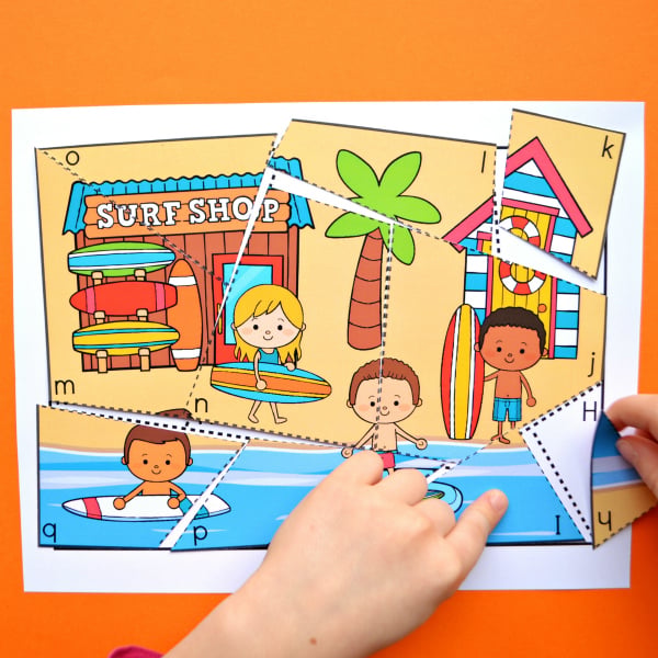 Summer Letter Matching Puzzles
