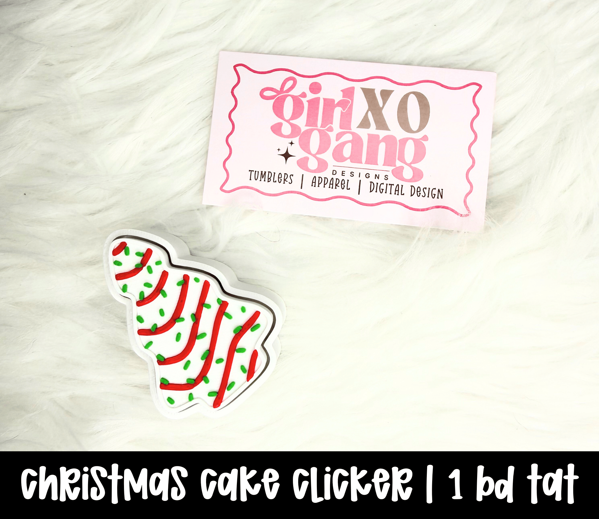 christmas tree cake clicker 3d printed- Quick TAT - Payhip