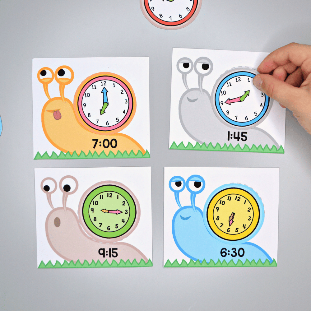 Snail Time Match | Telling Time Activity with Digital & Analog Clocks