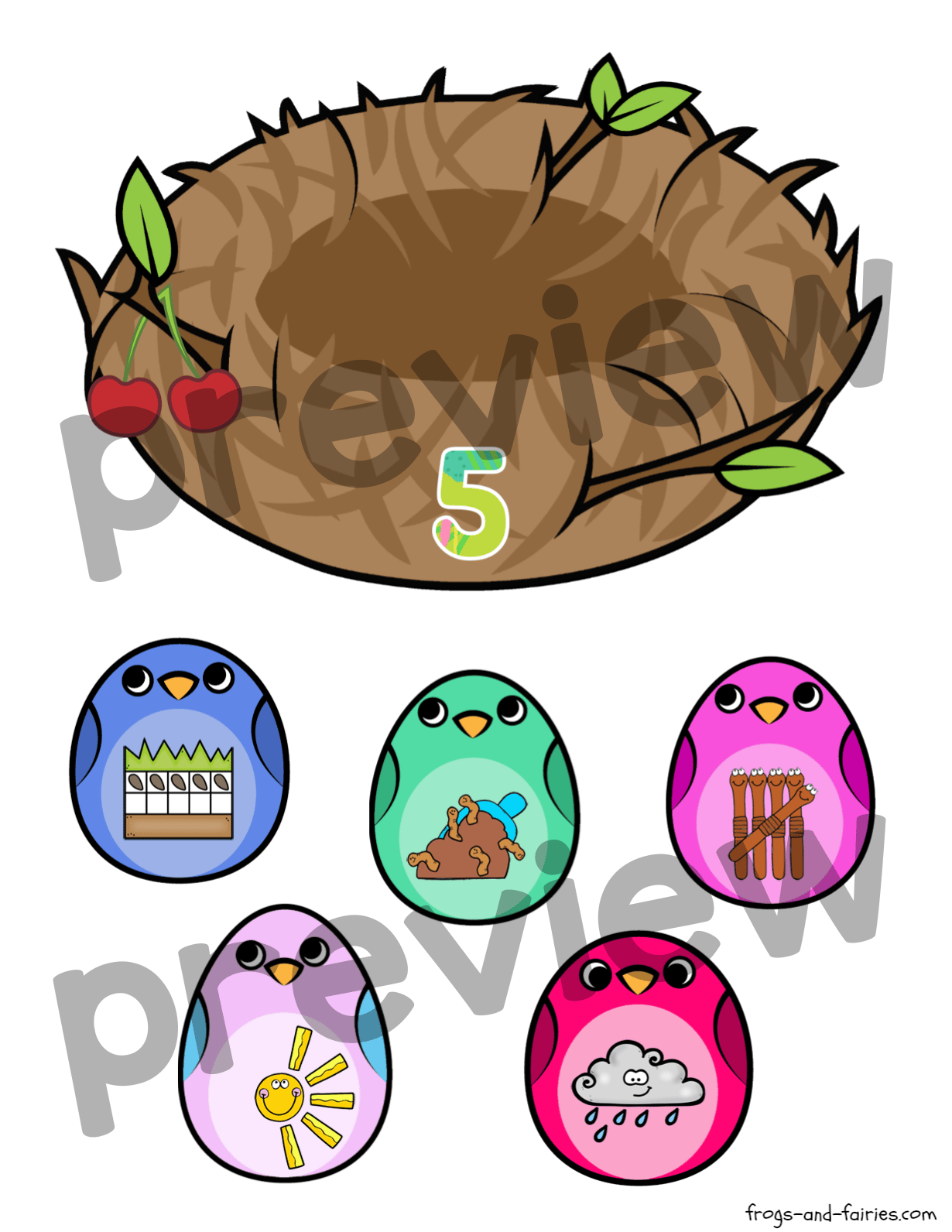Bird Nest Number Match – Fun Math Activity for Preschool & Kindergarten