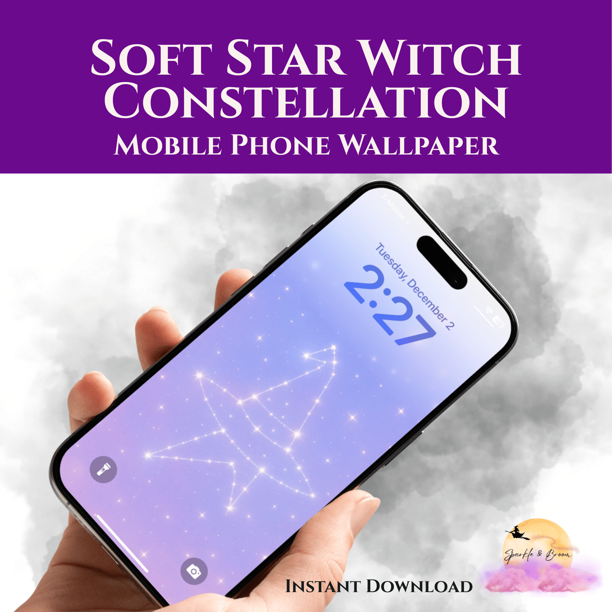 Soft Star Witch Constellation – Mobile Phone Wallpaper - Payhip