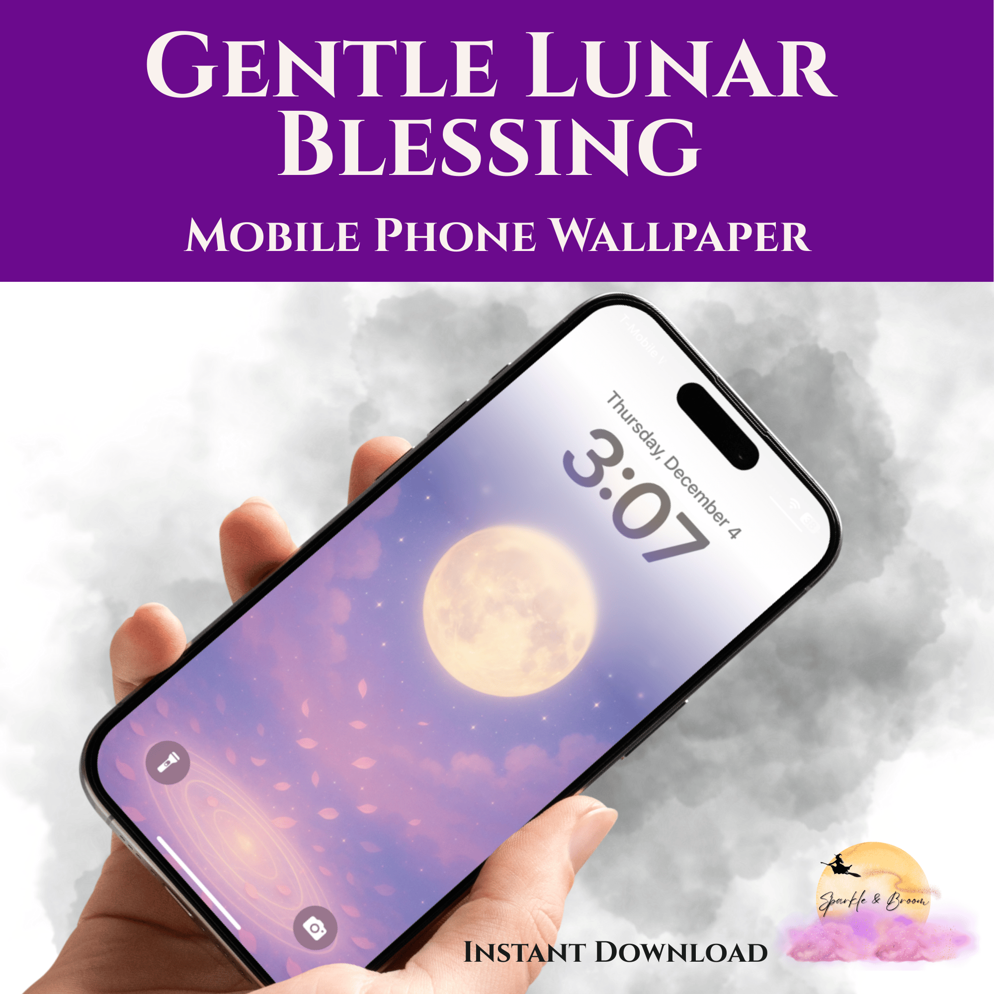 Gentle Lunar Blessing | Soft Moon Magic Aesthetic Wallpaper - Payhip