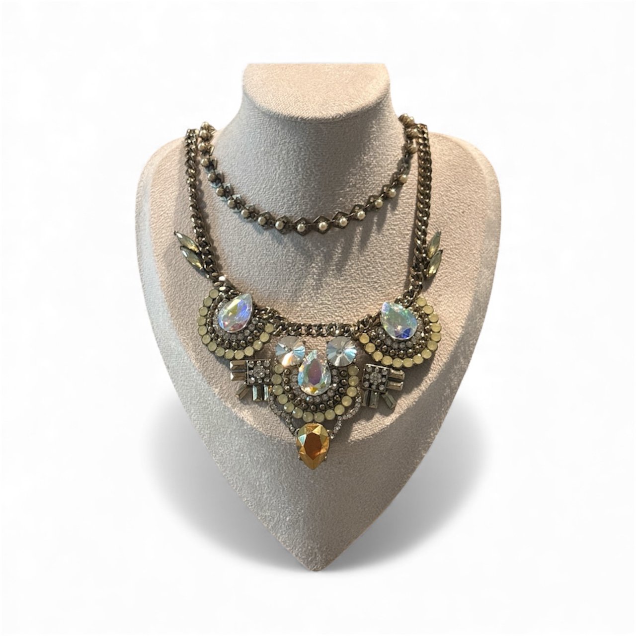 Vintage Anne Klein Aurora Borealis Statement Necklace - Payhip