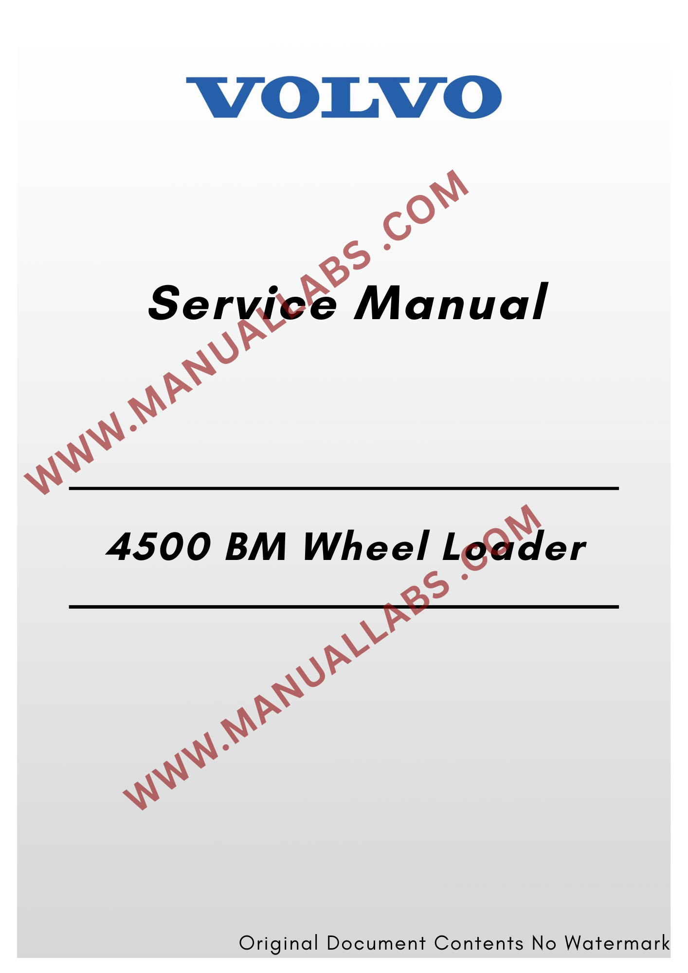 Volvo 4500 BM Wheel Loader Service Manual
