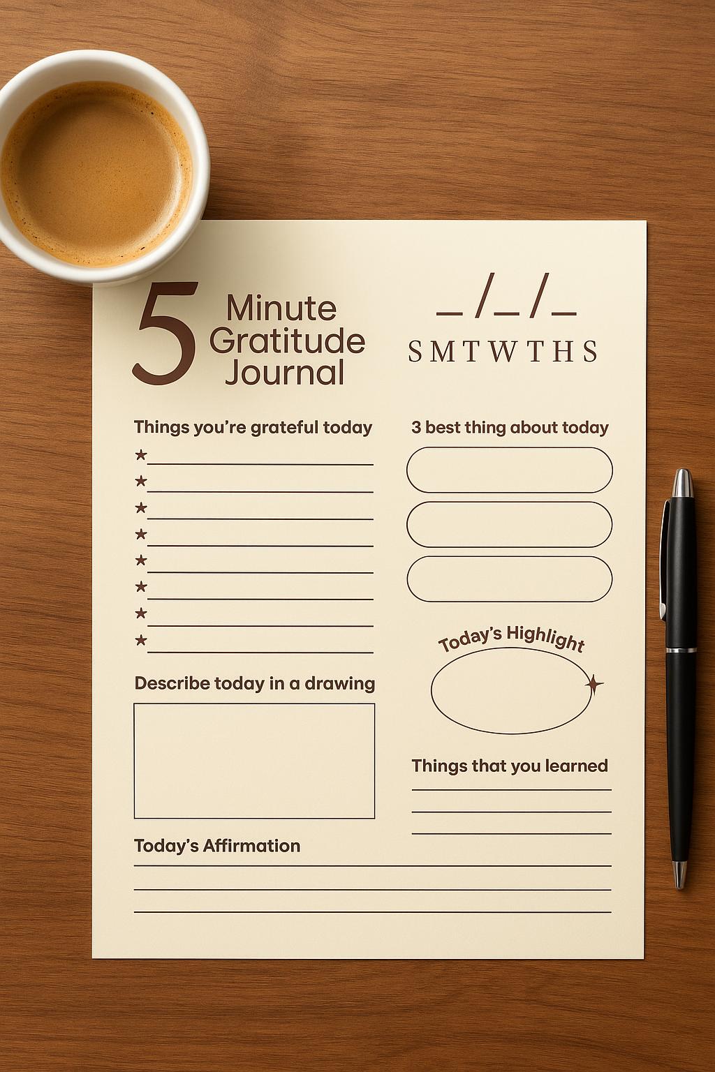 5-Minute Gratitude Journal | Daily Reflection & Mindfulness Planner ...