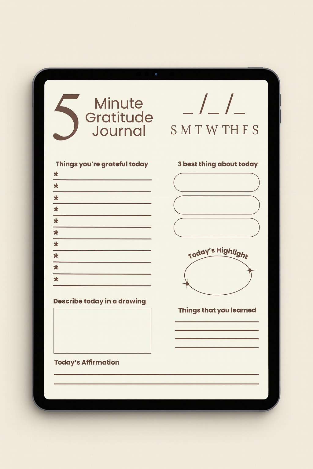 5-Minute Gratitude Journal | Daily Reflection & Mindfulness Planner ...