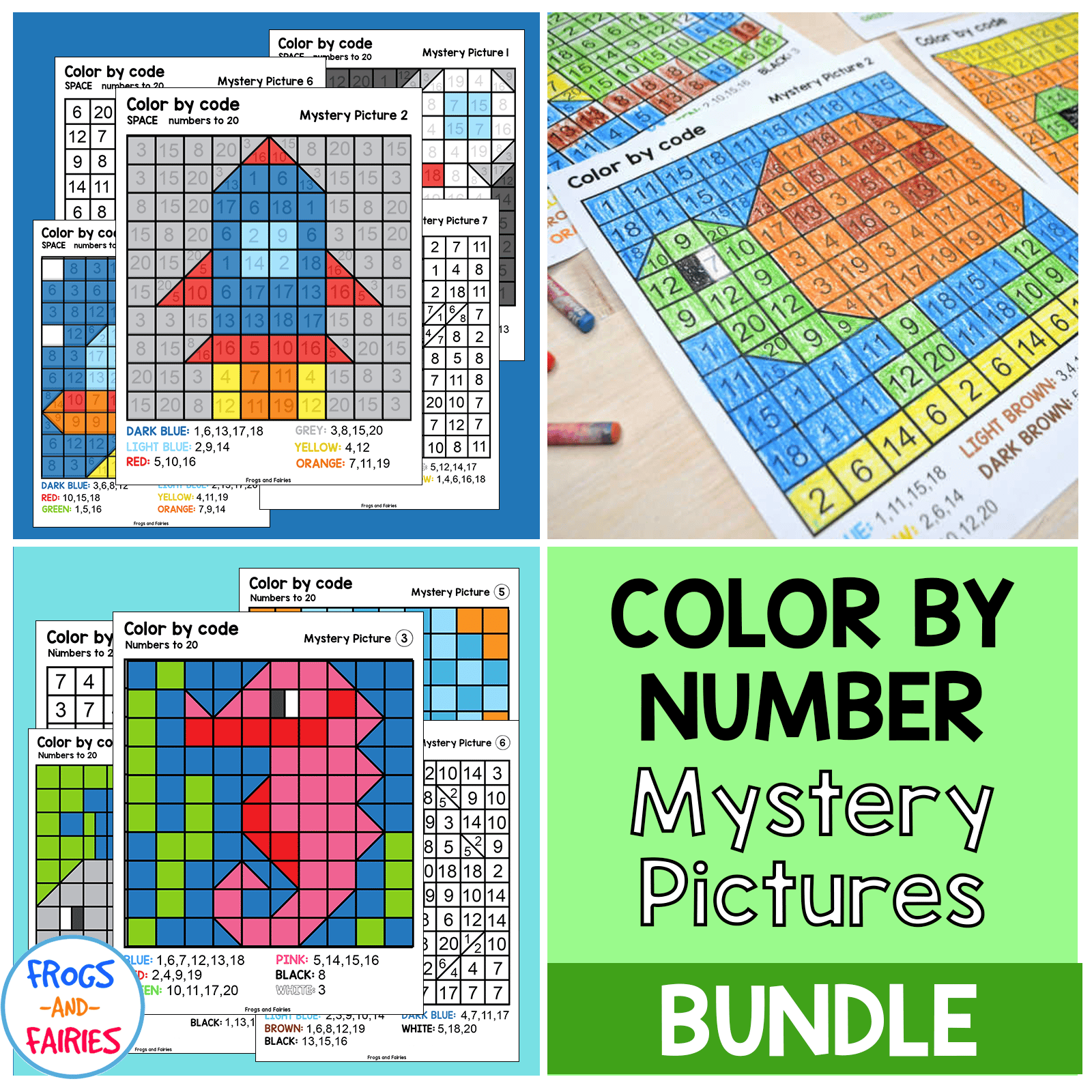 Color by Number Mystery Pictures Bundle