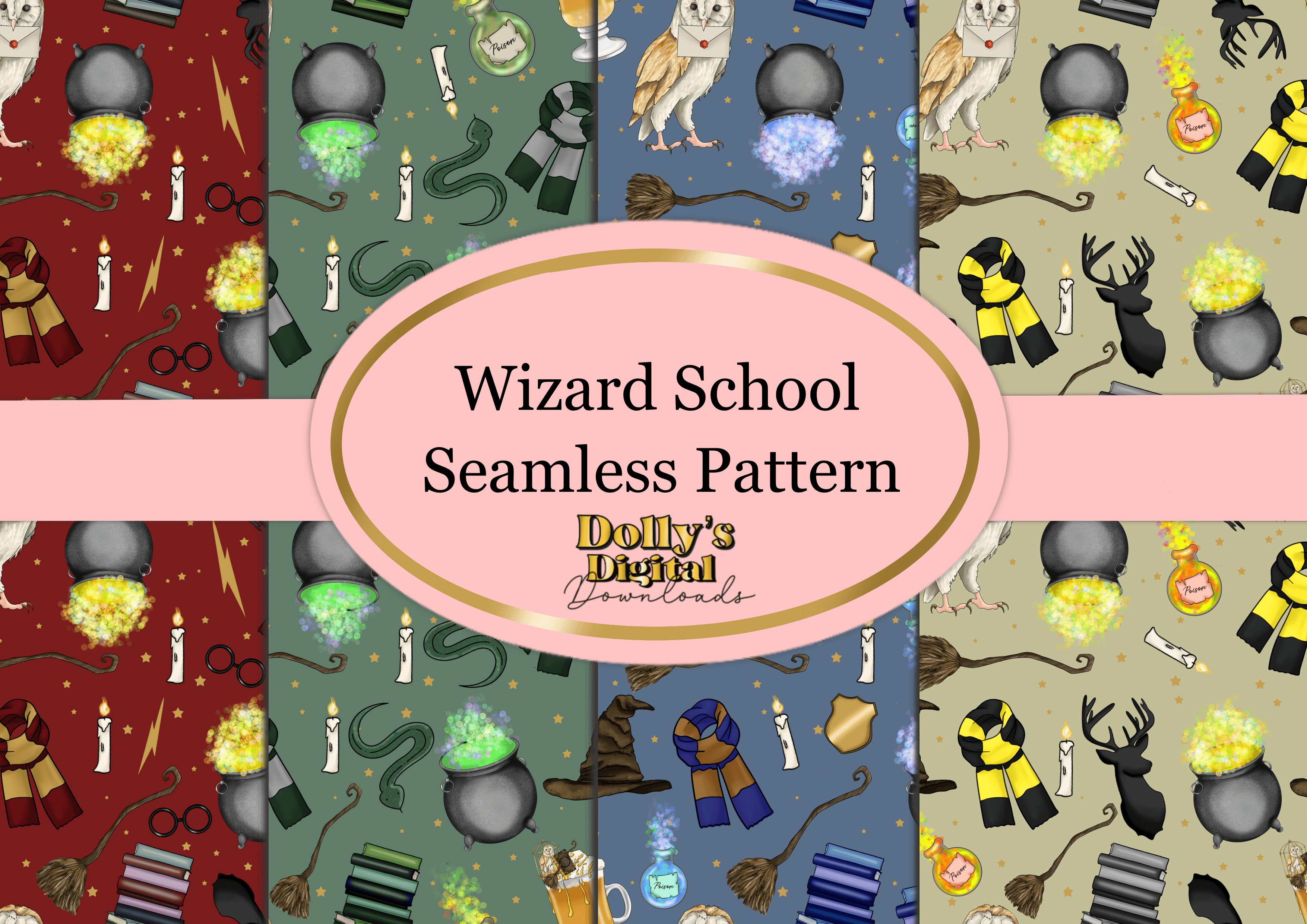 Wizard School Seamless Patterns - Payhip