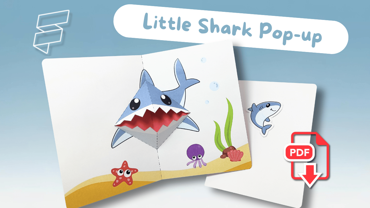Little Shark | Pop up card template