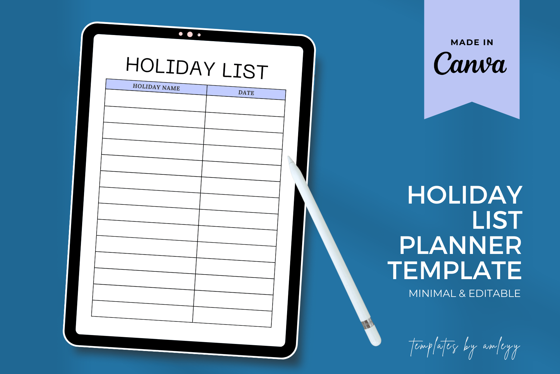 Free Holiday List Planner Template Canva - Payhip
