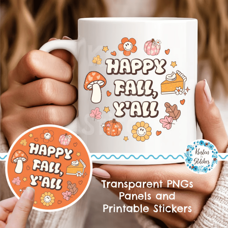 Happy Fall, Y'all Graphics, Transparent PNG, Panels and Stickers - Payhip