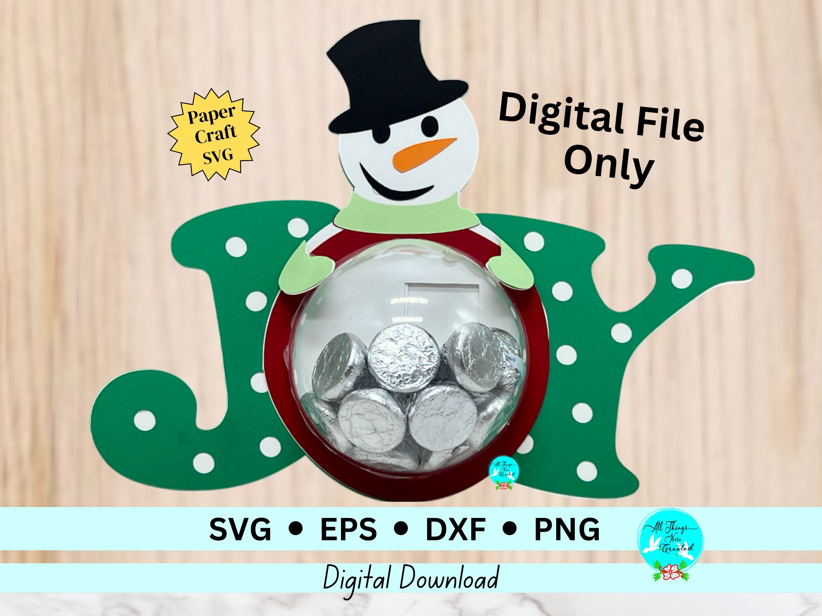 Joy Snowman Christmas Candy Dome SVG Cut File, Christmas svg, Snowman ...